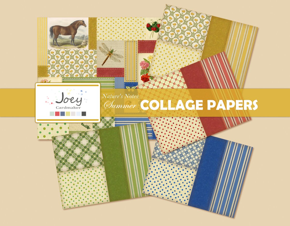 FREEBIE: Nature’s Notes: Summer – Collage Papers – Joey Cardmaker