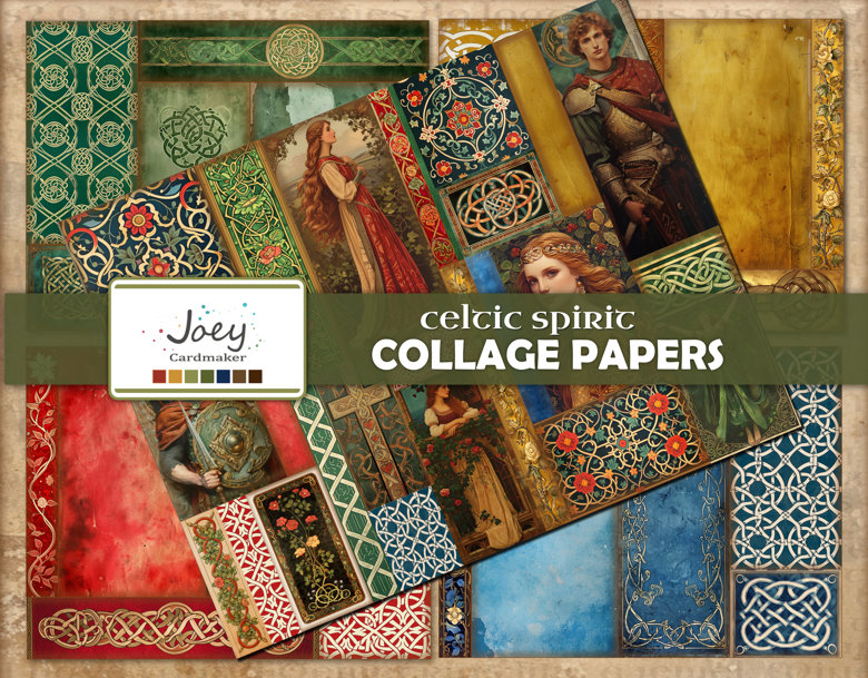 FREEBIE: Celtic Spirit – Collage Papers – Joey Cardmaker